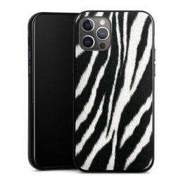 DeinDesign iPhone 12 Pro Handy Silikon H&uuml;lle Case schwarz Handyh&uuml;lle Fur Muster Zebra