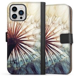 DeinDesign iPhone 13 Pro Max Handy Klapph&uuml;lle Handyh&uuml;lle aus Kunst Leder schwarz Flip Case Photography Dandelion Flowers Sideflip mit langer Lasche