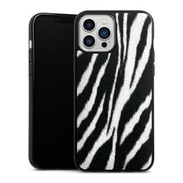 DeinDesign iPhone 13 Pro Max Handy Silikon H&uuml;lle Case schwarz Handyh&uuml;lle Fur Muster Zebra