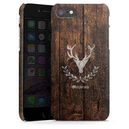 DeinDesign iPhone SE (2020) Handy Premium Case Smartphone Handyh&uuml;lle Schutzh&uuml;lle matt Wood Deer Wooden Look Premium Case