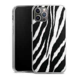 DeinDesign iPhone 12 Pro Max Handy Silikon H&uuml;lle Case transparent Handyh&uuml;lle Fur Muster Zebra Silikon Case