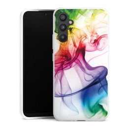 DeinDesign Galaxy A34 5G Handy Silikon H&uuml;lle Case wei&szlig; Handyh&uuml;lle Water Colour Rainbow Silikon Case