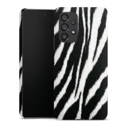 DeinDesign Galaxy A53 5G Handy Premium Case Smartphone Handyh&uuml;lle Schutzh&uuml;lle gl&auml;nzend Fur Muster Zebra Premium Case