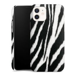 DeinDesign iPhone 12 Handy Premium Case Smartphone Handyh&uuml;lle Schutzh&uuml;lle matt Fur Muster Zebra Premium Case