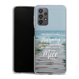 DeinDesign Galaxy A23 5G Handy Silikon H&uuml;lle Case transparent Handyh&uuml;lle Spruch Beach Statement Silikon Case