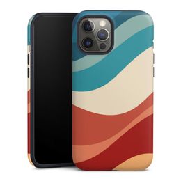 DeinDesign iPhone 12 Pro Handy Panzer Handyh&uuml;lle robuste Outdoor H&uuml;lle Schutzh&uuml;lle matt Ombre Wave Colour Tough Case