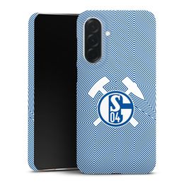 DeinDesign Galaxy A36 5G Handy Premium Case Smartphone Handyh&uuml;lle Schutzh&uuml;lle matt Bundesliga Stripes Fc Schalke 04 Premium Case