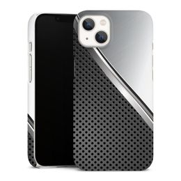 DeinDesign iPhone 13 Handy Premium Case Smartphone Handyh&uuml;lle Schutzh&uuml;lle matt Steel Metall Carbon Premium Case
