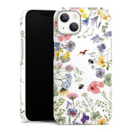 DeinDesign iPhone 13 Handy Premium Case Smartphone Handyh&uuml;lle Schutzh&uuml;lle matt Flowers Bee Muster Premium Case