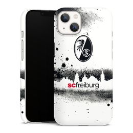 DeinDesign iPhone 13 Handy Premium Case Smartphone Handyh&uuml;lle Schutzh&uuml;lle matt Skyline Sc Freiburg Logo Premium Case