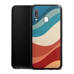 DeinDesign Galaxy A40 Handy Silikon H&uuml;lle Case schwarz Handyh&uuml;lle Wave Colour Ombre