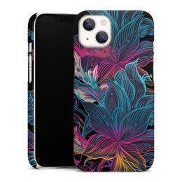 DeinDesign iPhone 13 Handy Premium Case Smartphone Handyh&uuml;lle Schutzh&uuml;lle matt Colourful Flowers Neon Premium Case