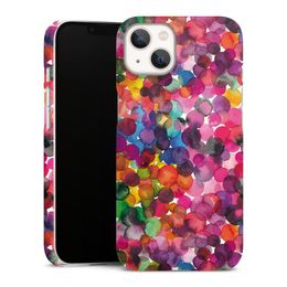 DeinDesign iPhone 13 Handy Premium Case Smartphone Handyh&uuml;lle Schutzh&uuml;lle matt Water Colour Colourful Points Premium Case