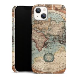 DeinDesign iPhone 13 Handy Premium Case Smartphone Handyh&uuml;lle Schutzh&uuml;lle matt Vintage Map World Map Premium Case