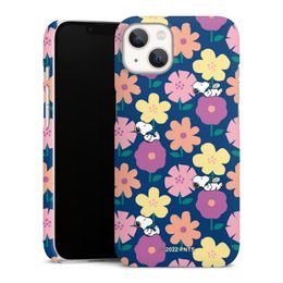 DeinDesign iPhone 13 Handy Premium Case Smartphone Handyh&uuml;lle Schutzh&uuml;lle matt Muster Snoopy Flowers Premium Case