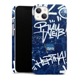 DeinDesign iPhone 13 Handy Premium Case Smartphone Handyh&uuml;lle Schutzh&uuml;lle matt Official Licensed Product Hertha Bsc Graffiti Premium Case