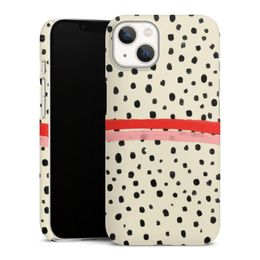 DeinDesign iPhone 13 Handy Premium Case Smartphone Handyh&uuml;lle Schutzh&uuml;lle matt Stripes Points Kunst Premium Case