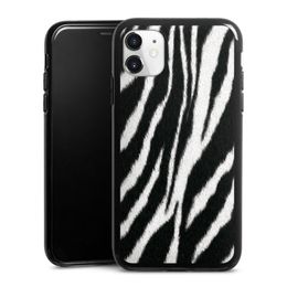 DeinDesign iPhone 11 Handy Silikon H&uuml;lle Case schwarz Handyh&uuml;lle Zebra Fur Muster