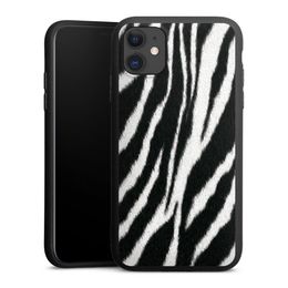 DeinDesign iPhone 11 Handy Premium Silikon H&uuml;lle Handyh&uuml;lle schwarz Case Zebra Fur Muster Silikon Premium Case