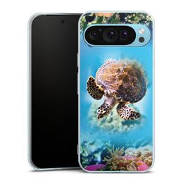 DeinDesign Google Pixel 9 Pro XL Handy Silikon H&uuml;lle Case transparent Handyh&uuml;lle Animals Turtle Ocean Silikon Case