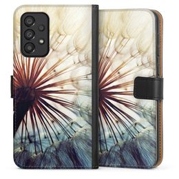 DeinDesign Galaxy A33 5G Handy Klapph&uuml;lle Handyh&uuml;lle aus Kunst Leder schwarz Flip Case Dandelion Photography Flowers Sideflip mit langer Lasche