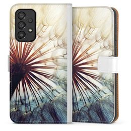 DeinDesign Galaxy A33 5G Handy Klapph&uuml;lle Handyh&uuml;lle aus Kunst Leder wei&szlig; Flip Case Dandelion Photography Flowers Sideflip mit Lasche