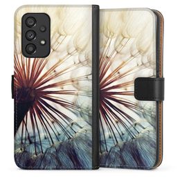 DeinDesign Galaxy A53 5G Handy Klapph&uuml;lle Handyh&uuml;lle aus Kunst Leder schwarz Flip Case Dandelion Photography Flowers Sideflip mit langer Lasche