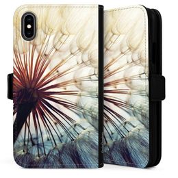 DeinDesign iPhone X Handy Klapph&uuml;lle Handyh&uuml;lle aus Kunst Leder schwarz Flip Case Photography Dandelion Flowers Sideflip mit langer Lasche