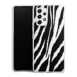 DeinDesign Galaxy A53 5G Handy Silikon H&uuml;lle Case transparent Handyh&uuml;lle Fur Muster Zebra Silikon Case