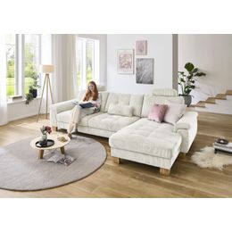 Ecksofa DIE PLANBAR, B:316cm H:102cm T:177cmnatur, 88% Polyester;12% Polyamid, Wohnzimmer, Sofas, "PP-LA19101", wahlweise mit Bettfunktion und