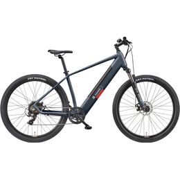 E-Bike Telefunken "Aufsteiger M921" Gr. 48, grau (granitgrau, schwarz), Elektrofahrr&auml;der, 48cm, 29 Zoll (73,66cm), Pedelec, Elektrofahrrad f&uuml;r Damen u. Herren, MTB
