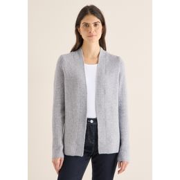 Cardigan Cecil, Damen, Gr. XL (44), luna grau melange, Web, 37% Baumwolle, 34% Polyacryl, 26% Polyester, 3% Elasthan, unifarben, comfort fit normal, ohne Ausschnitt, Rippb&uuml;ndchen, Strickjacken, im soften Baumwoll-Mix