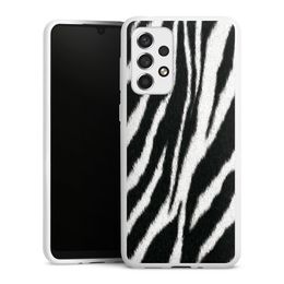 DeinDesign Galaxy A33 5G Handy Silikon H&uuml;lle Case wei&szlig; Handyh&uuml;lle Fur Muster Zebra Silikon Case