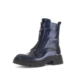 Gabor Damen Bikerboots "Biker Boots Lackleder", Gr. 38,5blau, Schuhe