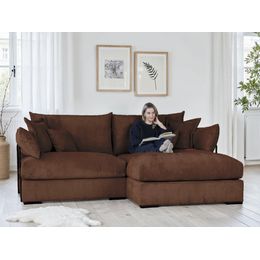 Ecksofa Home Affaire, B:190cm T:187cmterracota, 100% Polyester, Wohnzimmer, Sofas, "Casa XL L-Form, Breite 190 cm", Mega-Sofa, Cord oder
