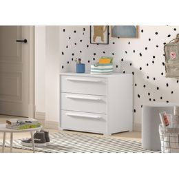 Schubkastenkommode Vipack, B:67,7cm H:61,5cm T:43cmwei&szlig; dekor, Holzwerkstoff, Sideboards, "SAM mit 3 ger&auml;umigen Schubladen und viel Stauraum",