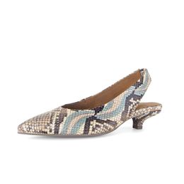 Slingpumps Gabor "Slingpumps Leder Reptiloptik", Damen, Gr. 40, multicolour, Schuhe Slingpumps
