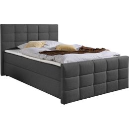 Boxbett Home Affaire, anthrazit, B:147cm L:220cm, Komplettbetten, Boxbett mit Bettkasten und Fu&szlig;teil, inkl. Topper