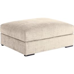Polsterhocker Home Affaire "Casa XL, Breite 125 cm", beige, B:125cm H:52cm T:101cm, 100% Polyester, Hocker, Polsterhocker, Mega-Hocker, in Cord oder Chenille-Struktur w&auml;hlbar