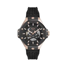 Luxusuhr Philipp Plein "Skeleton Royal", 0216, schwarz, gold, Armbanduhren, Herren