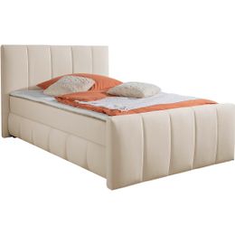 Boxbett Home Affaire "Boxbett Hanelore inkl. Bettkasten, Topper, Kopf- und Fu&szlig;teil", beige, B:152cm L:220cm, Komplettbetten, Boxbett mit Bettkasten und Fu&szlig;teil, inkl. Topper