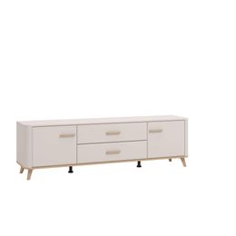 Lowboard Home Affaire "Darwen TV-Board, TV-Kommode, TV-Schrank, TV-Unterschrank, TV-M&ouml;bel", kaschmir, B:179,5cm H:52cm T:40cm, MDF, Spanplatte, Sideboards, Lowboard, Abgerundete Kanten, matte Kaschmir-Oberfl&auml;chen, mit 2 Schubladen