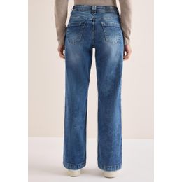Loose-fit-Jeans Cecil, Damen, Gr. 29, L&auml;nge 32, mid blau used wash, Jeans, 78% Baumwolle, 20% Polyester, 2% Elasthan, unifarben, lang, Jeans, High Waist