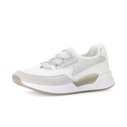 Gabor Damen Sneaker "Sneaker low Materialmix Leder/Lederimitat", Gr. 36wei&szlig;, Schuhe