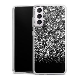 DeinDesign Galaxy S21 FE 5G Handy Silikon H&uuml;lle Case transparent Handyh&uuml;lle Snowflake Muster Glitzer Silikon Case