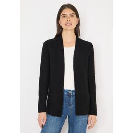 Cardigan Cecil, Damen, Gr. L (42), schwarz, Web, 37% Baumwolle, 34% Polyacryl, 26% Polyester, 3% Elasthan, unifarben, comfort fit normal, ohne Ausschnitt, Rippb&uuml;ndchen, Strickjacken, im soften Baumwoll-Mix