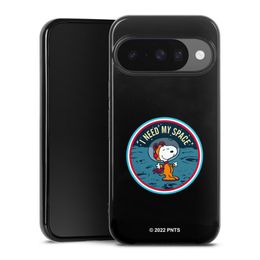 DeinDesign Google Pixel 10 Handy Silikon H&uuml;lle Case schwarz Handyh&uuml;lle Peanuts Weltall Snoopy