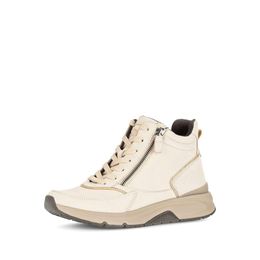 Stiefelette Gabor "Sportliche Stiefelette Materialmix Leder", Damen, Gr. 39, beige, Schuhe Stiefelette
