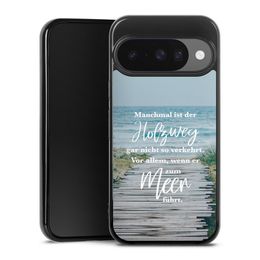 DeinDesign Google Pixel 10 Pro Handy Silikon H&uuml;lle Case schwarz Handyh&uuml;lle Statement Beach Spruch