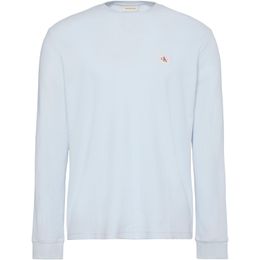 Herren Langarmshirt "LS WAFFLE BADGE CREWNK TEE"plein air, Gr. XL, Calvin Klein Jeans, Single Jersey, Obermaterial: 60% Baumwolle, 40% Polyester,